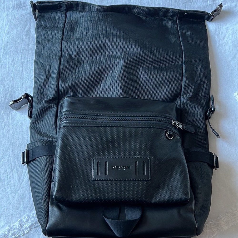 Coach Men’s Terrain Roll Top Backpack Black - Gem